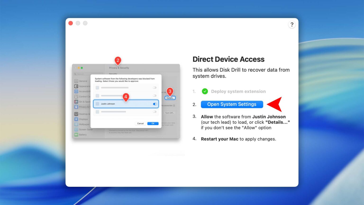 How to Enable Disk Drill’s Kernel Extension (KEXT) for Direct Device ...