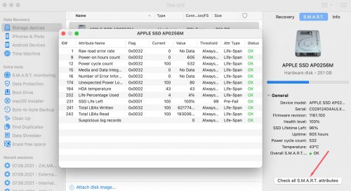 How Can I Monitor S.M.A.R.T. Status (Disk Health) With Disk Drill?