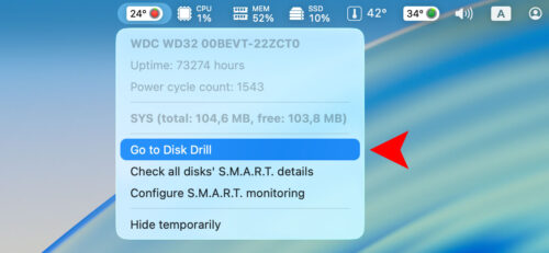 How Can I Monitor S.M.A.R.T. Status (Disk Health) With Disk Drill?