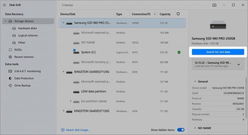 How do I find a specific lost item in Disk Drill once the scan is over?