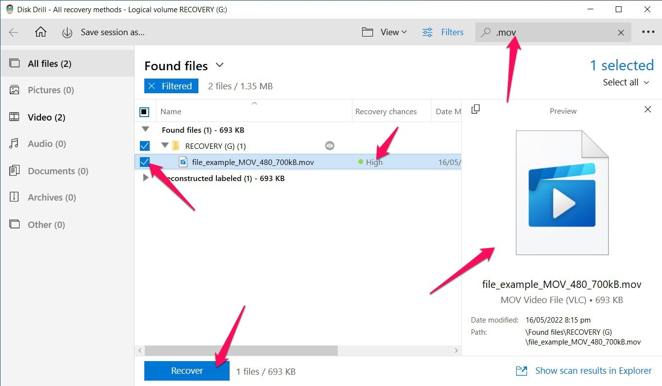 How To Recover Deleted / Corrupted MOV Video File