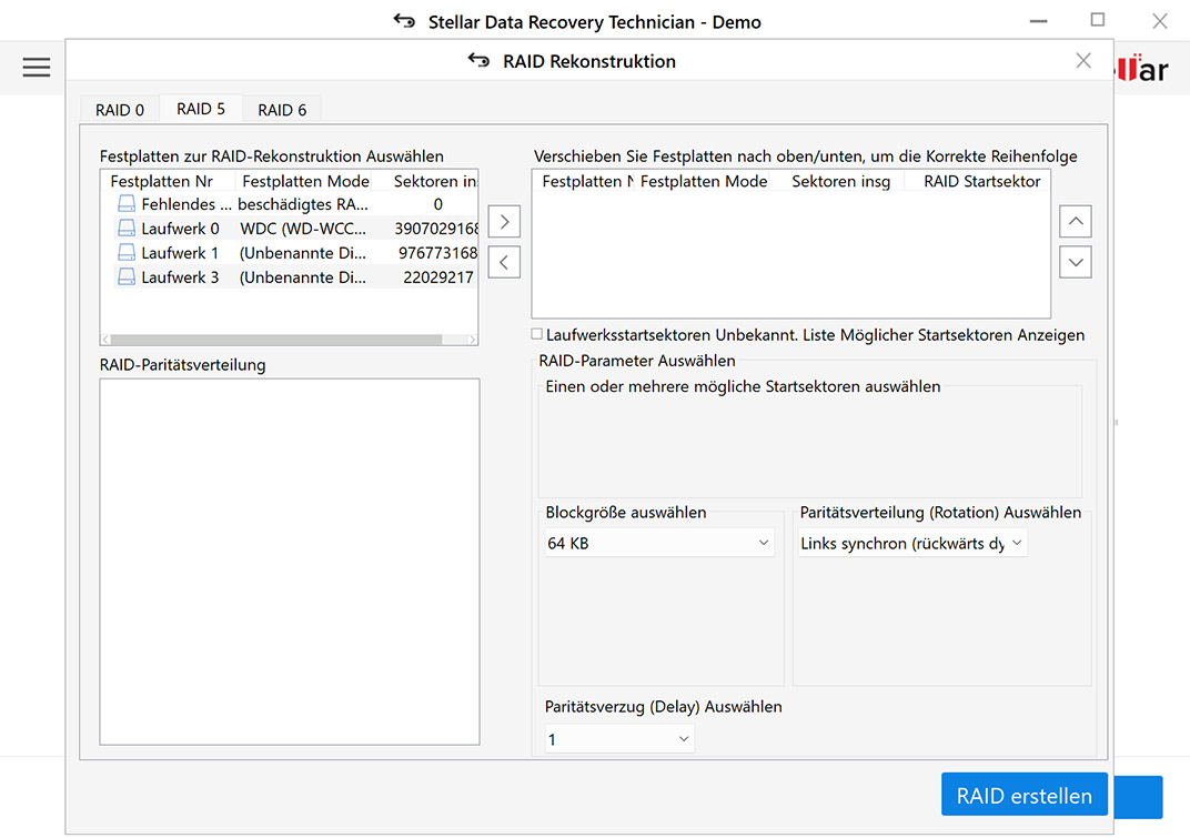 Gratis RAID-Wiederherstellung Software & Service